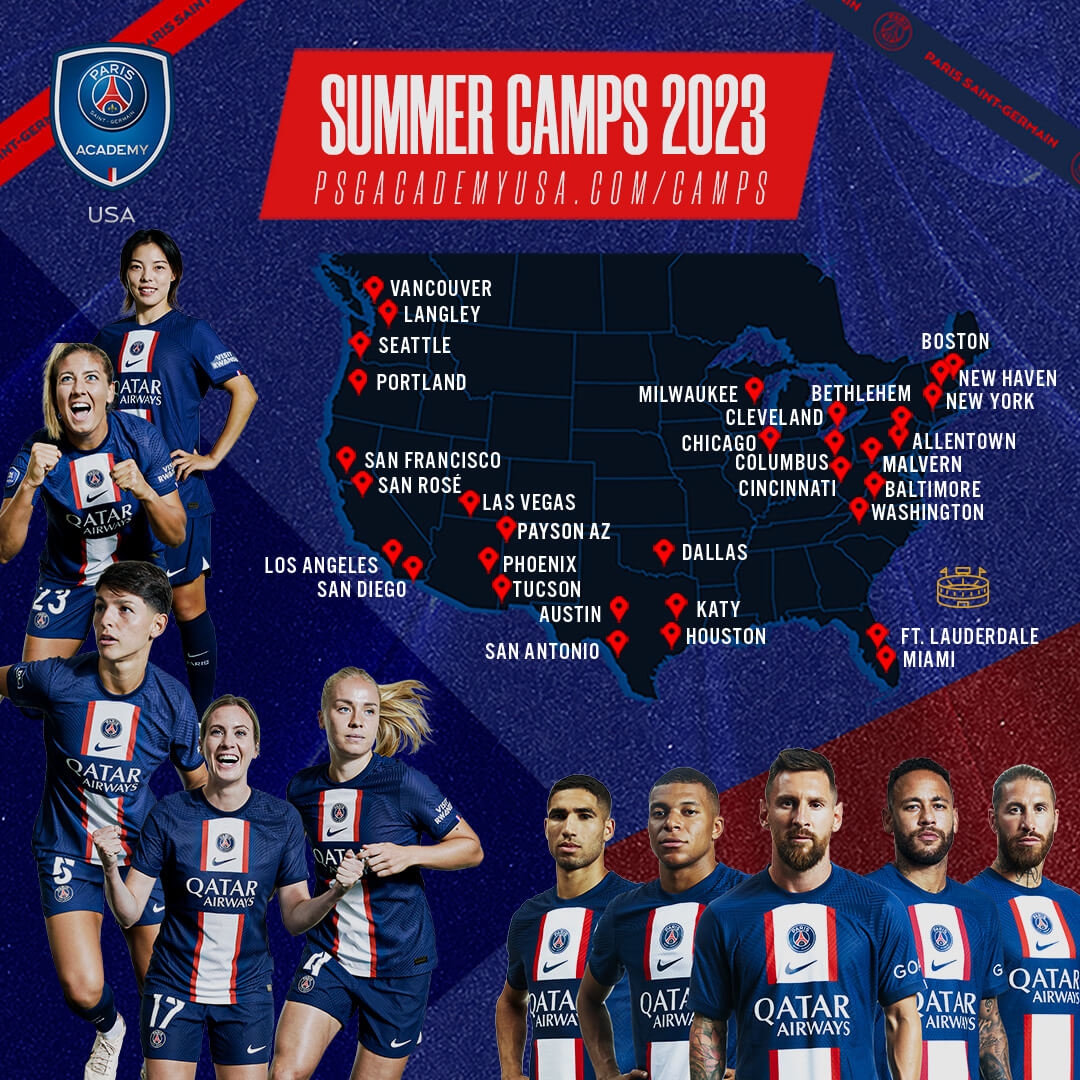 In 2023, Paris Saint-Germain Academy Summer Camps in North America will ...